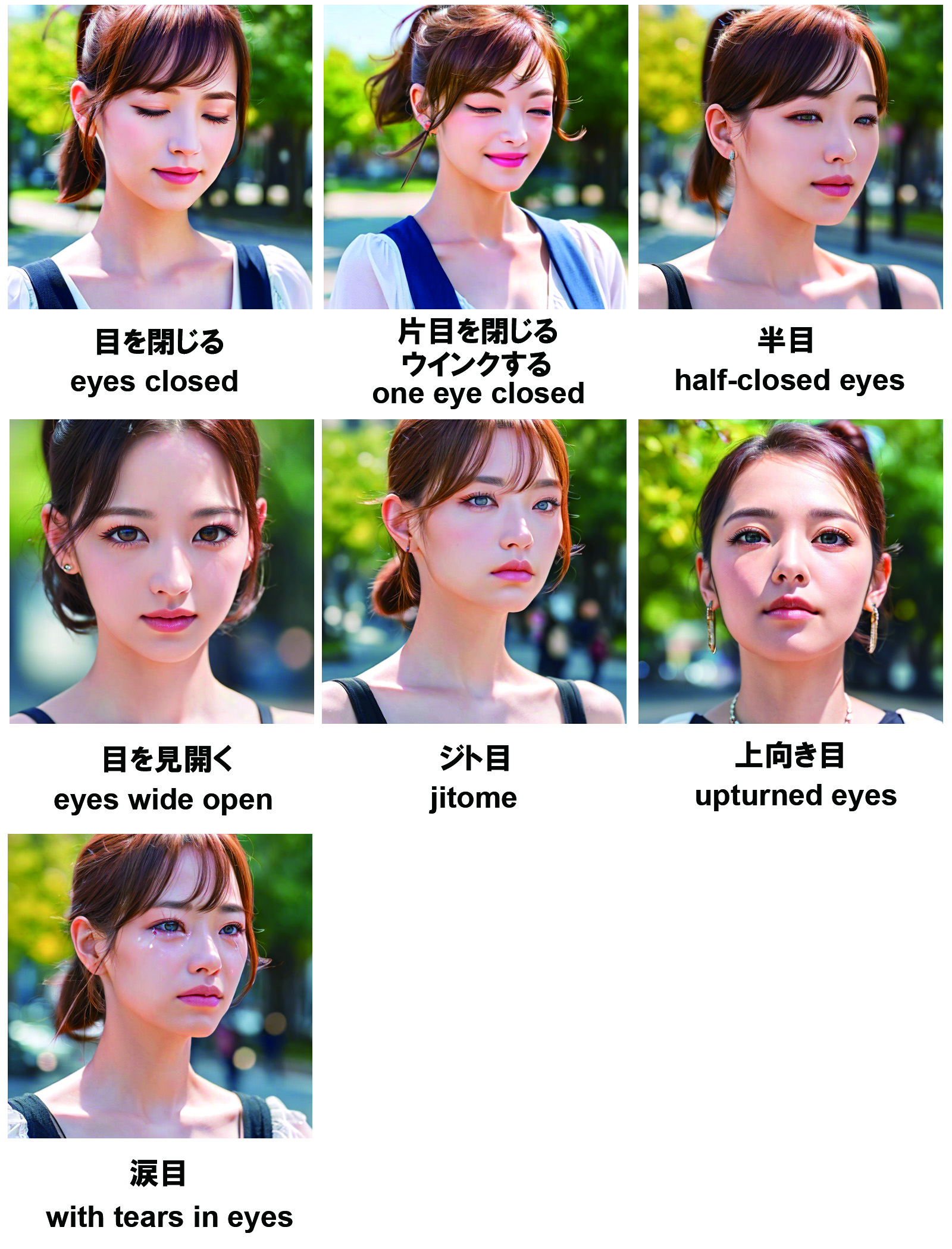 「目」に関するプロンプトの例 – Pictor – 画像生成AI, 高画質化